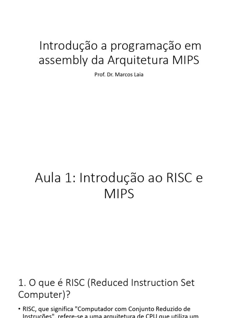 Introdução A Programação em Assembly Da Arquitetura | PDF | Informática ...