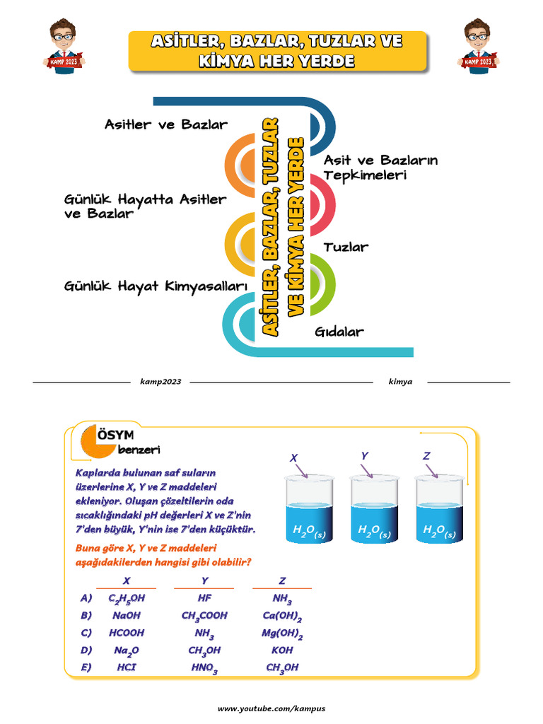 Asitler, Bazlar, Tuzlar Ve Kimya Her Yerde - A4 - 2li | PDF