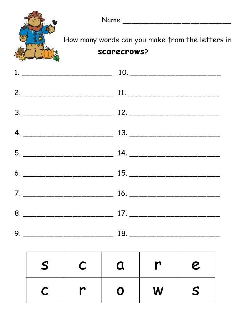 Scarecrow Making Words | PDF | Career & Growth | Foreign Language Studies