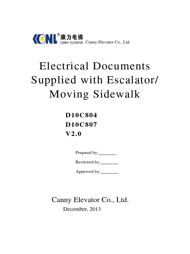 Control Drawing | PDF | Switch | Escalator