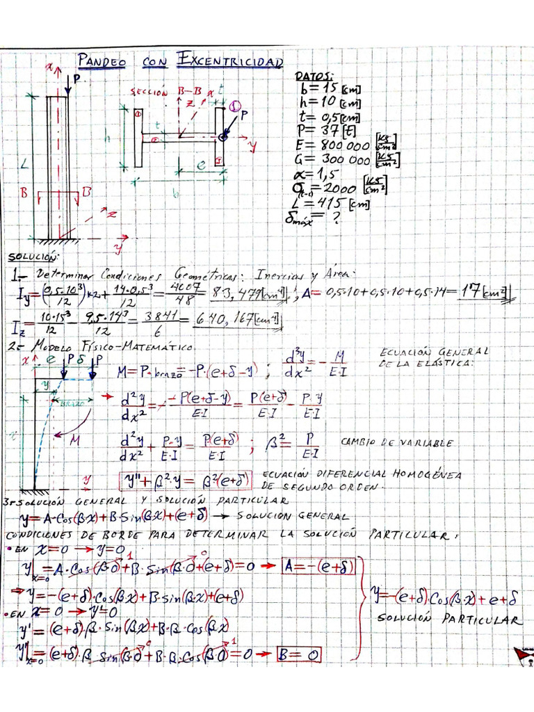 Pandeo Con Excentricidad | PDF