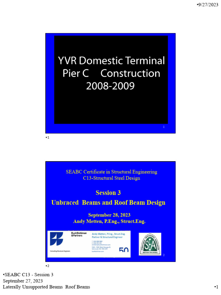 Unbraced Beam Design in SEABC C13 | PDF | Beam (Structure) | Bending