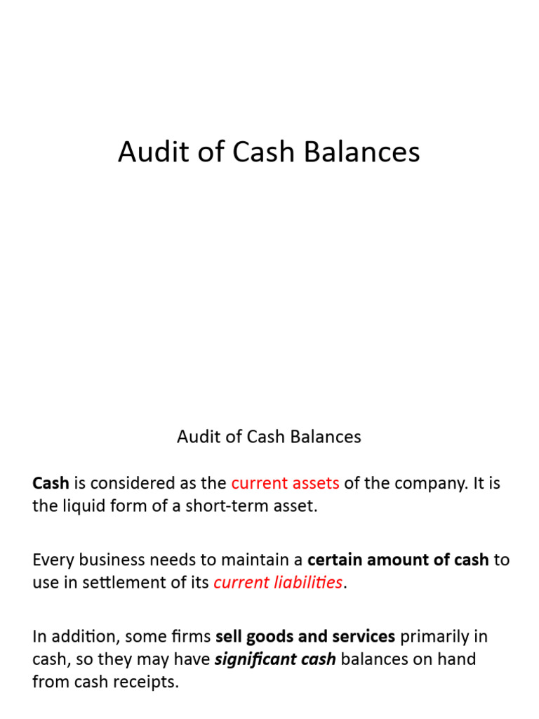 Audit of Cash | PDF | Audit | Banks