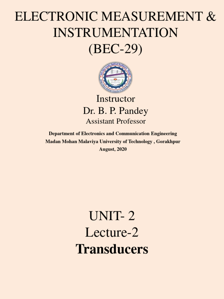 Transducers 2 | PDF | Teaching Methods & Materials | Technology & Engineering
