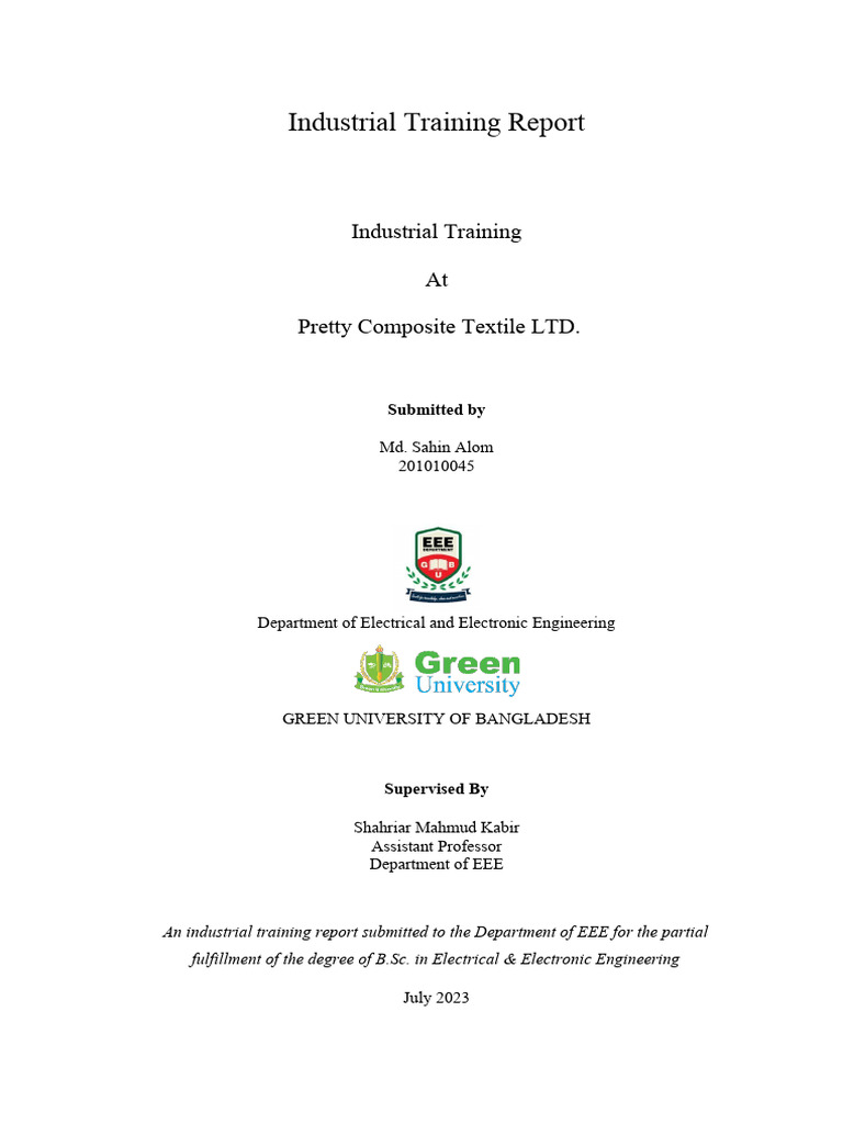 Industrial Training Report - Template | PDF | Capacitor | Fuse (Electrical)