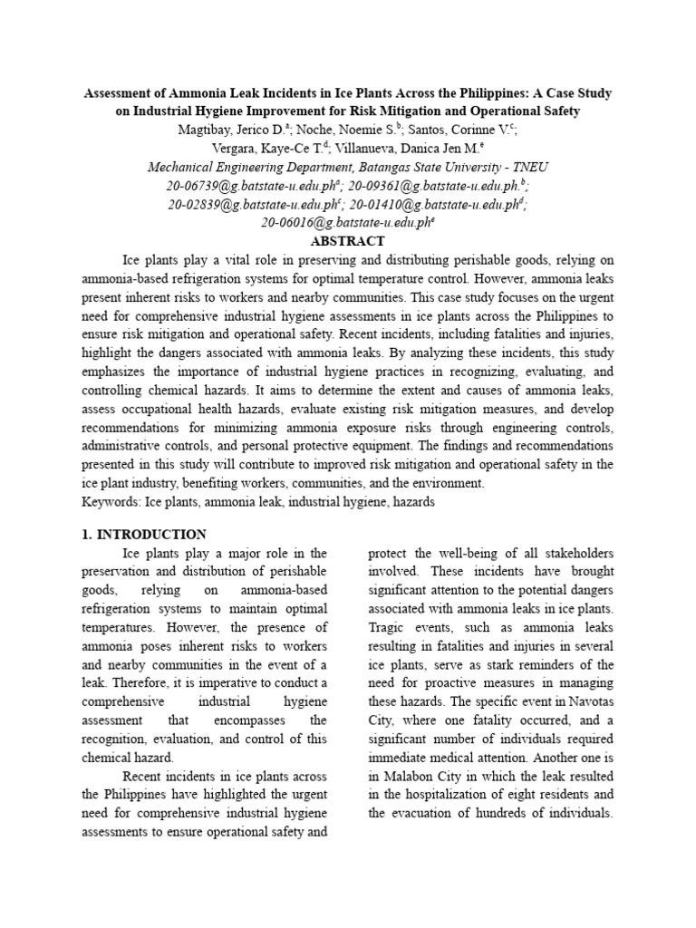 Group 2 - Final Case Study Report | PDF | Personal Protective Equipment | Occupational Safety ...