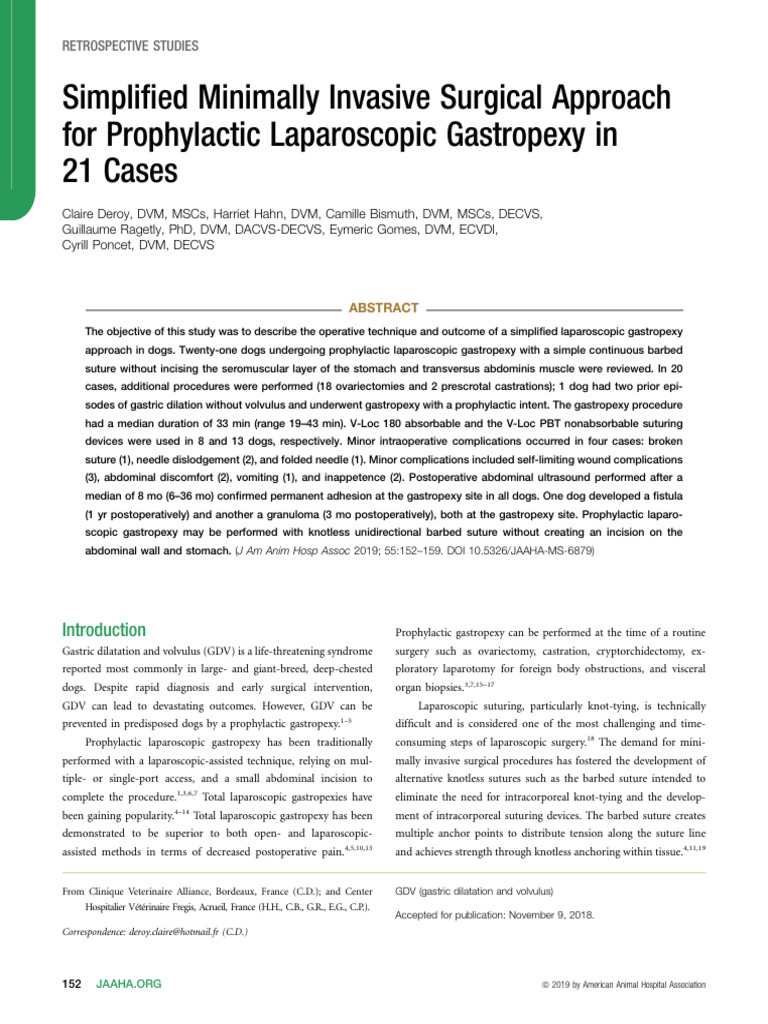 2019 Simplified Minimally Invasive Surgical Approach For Prophylactic ...