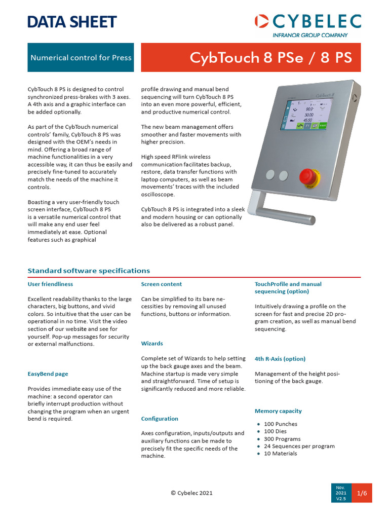 Datasheet CybTouch 8 PSe PS V2.x en | PDF | Power Supply | Booting