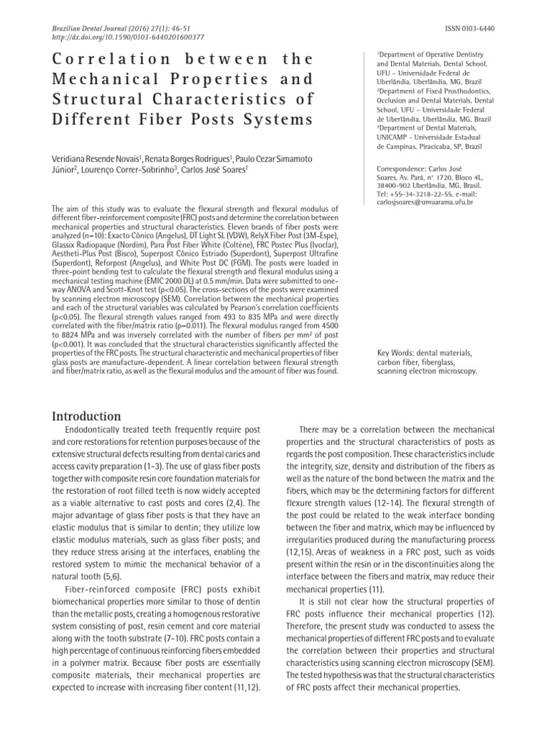 Correlation Between The Mechanical Properties and Structural ... Correlation Between The Mechanical Properties and Structural ...