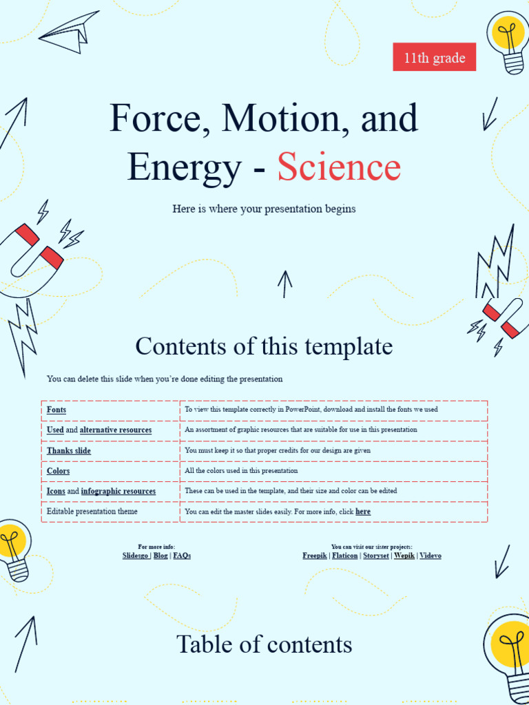 Force, Motion, and Energy - Science - 11th Grade by Slidesgo | PDF | Planets | Mercury (Planet)