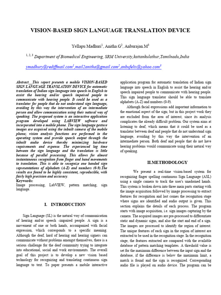 Madhuri 2013 | PDF | Sign Language | Computing