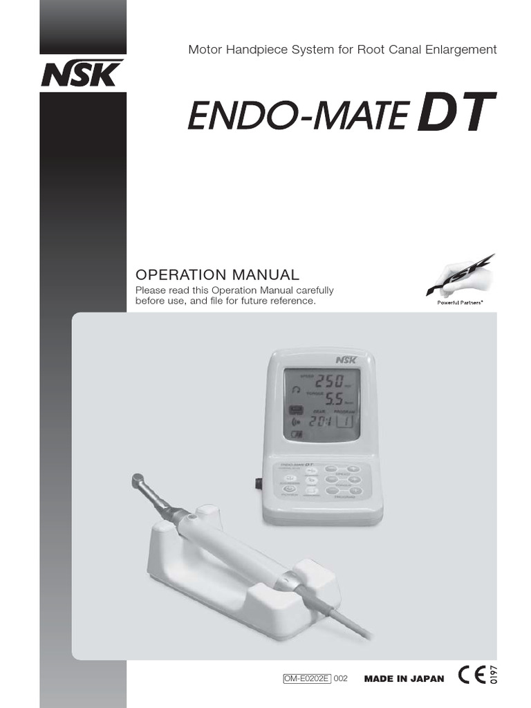 Endo Mate DT Om E0202e 002 Operation Manual English | PDF