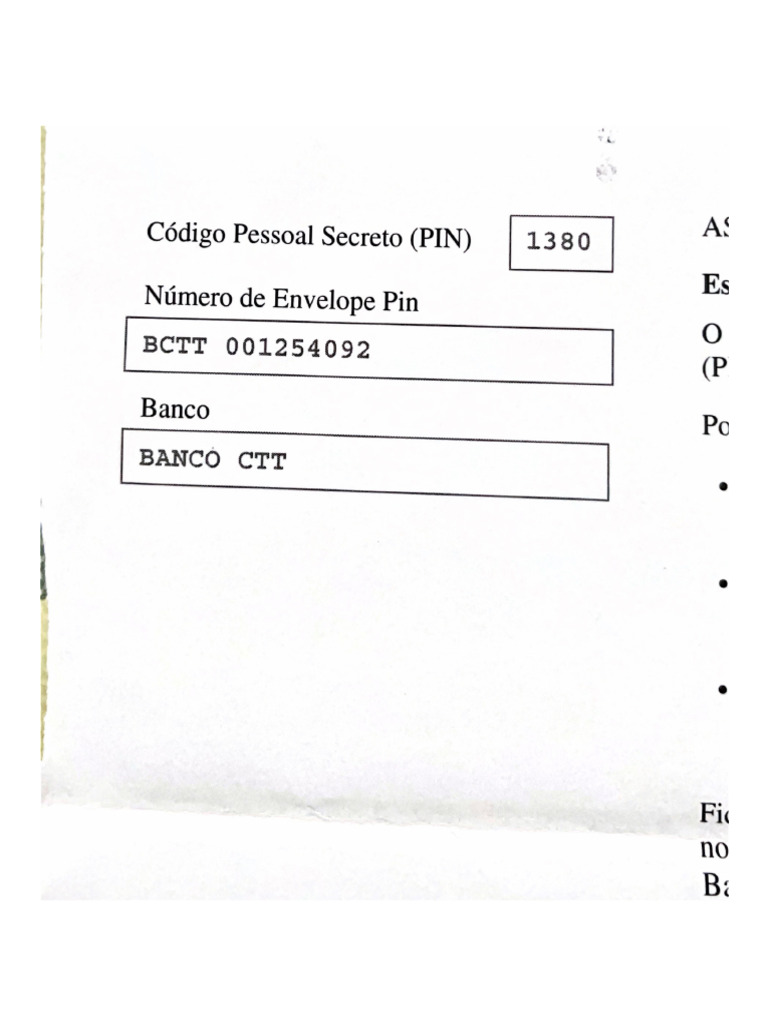 Banco CTT Código | PDF