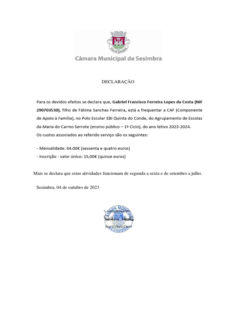 Declaração ATL | PDF