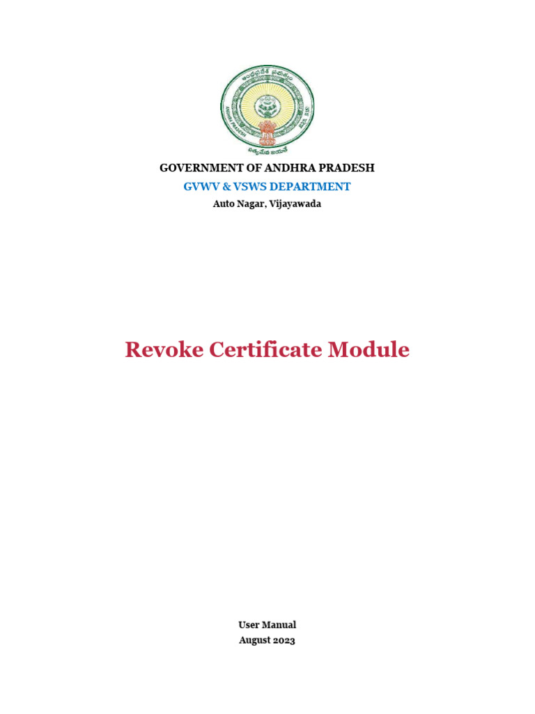 Certificate Revoke User Manual | PDF | Login