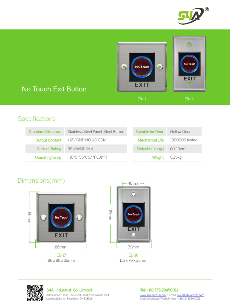 No Touch Exit Sensor | PDF | Cableado eléctrico | Electricidad
