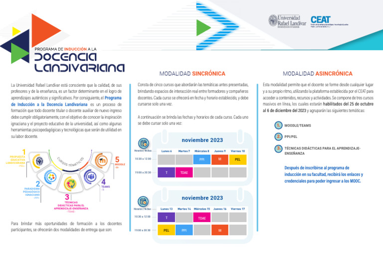 Afiche - Programa Inducción Octubre 2023 | PDF | Enseñando | Moodle