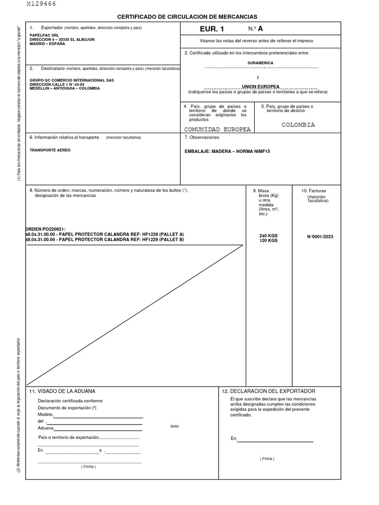 D. Formato Eur 1 | PDF | Business | Economias
