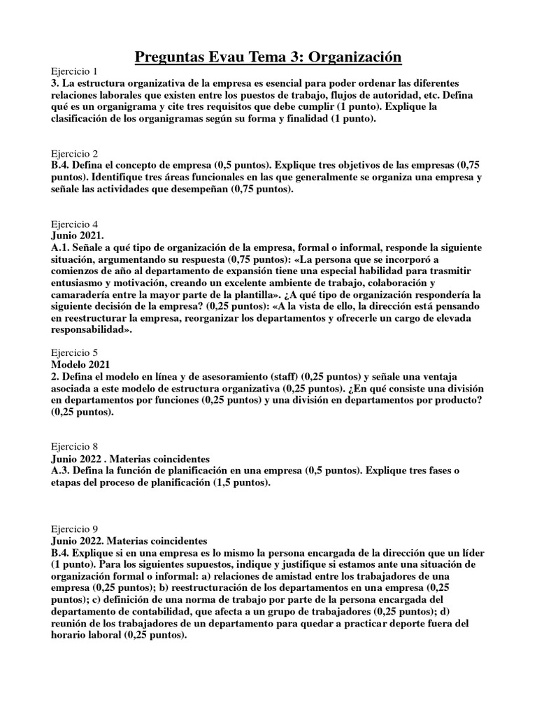 Ejercicios Aula Virtual - Tema 3 | PDF | Business