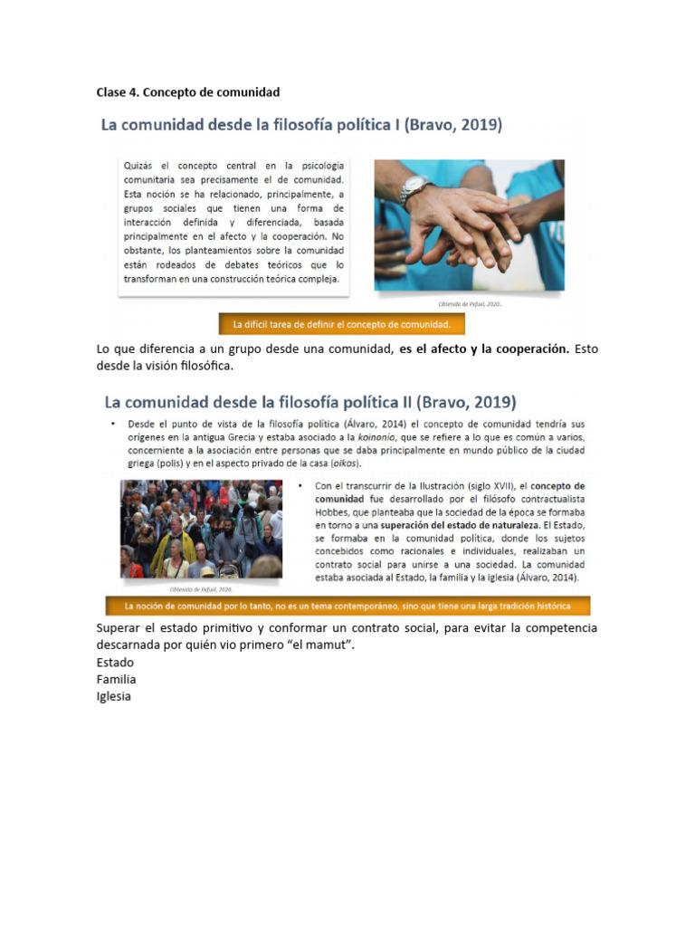 Clase 4. Concepto de Comunidad | PDF | Comunidad | Liderazgo