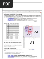 Table of Paper Sizes From 4A0 To A10 | PDF