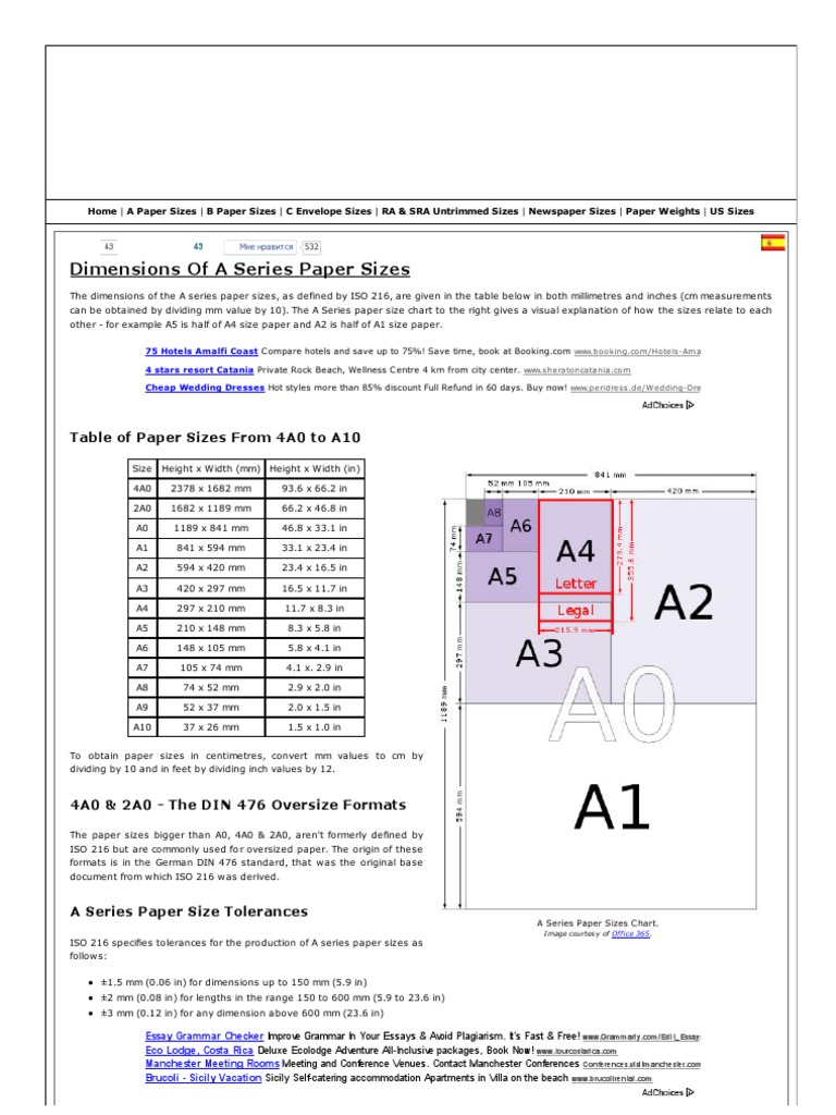 Paper Sizes | PDF | Publishing | Equipment