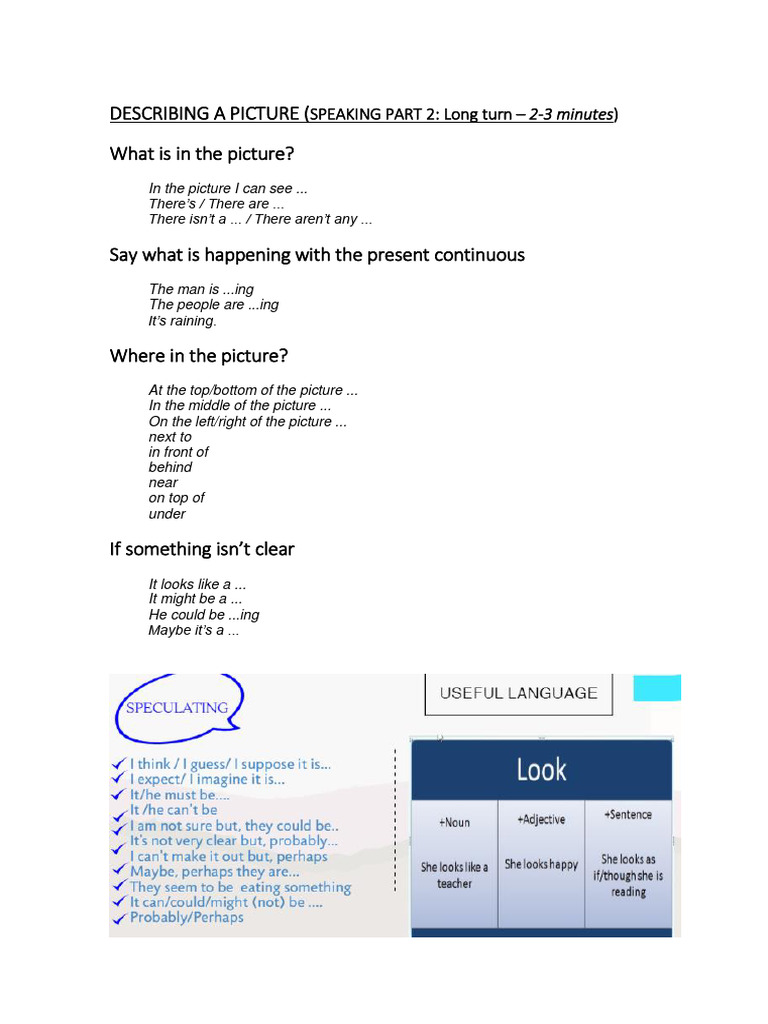 Describing A Picture | PDF | Art | Self-Improvement