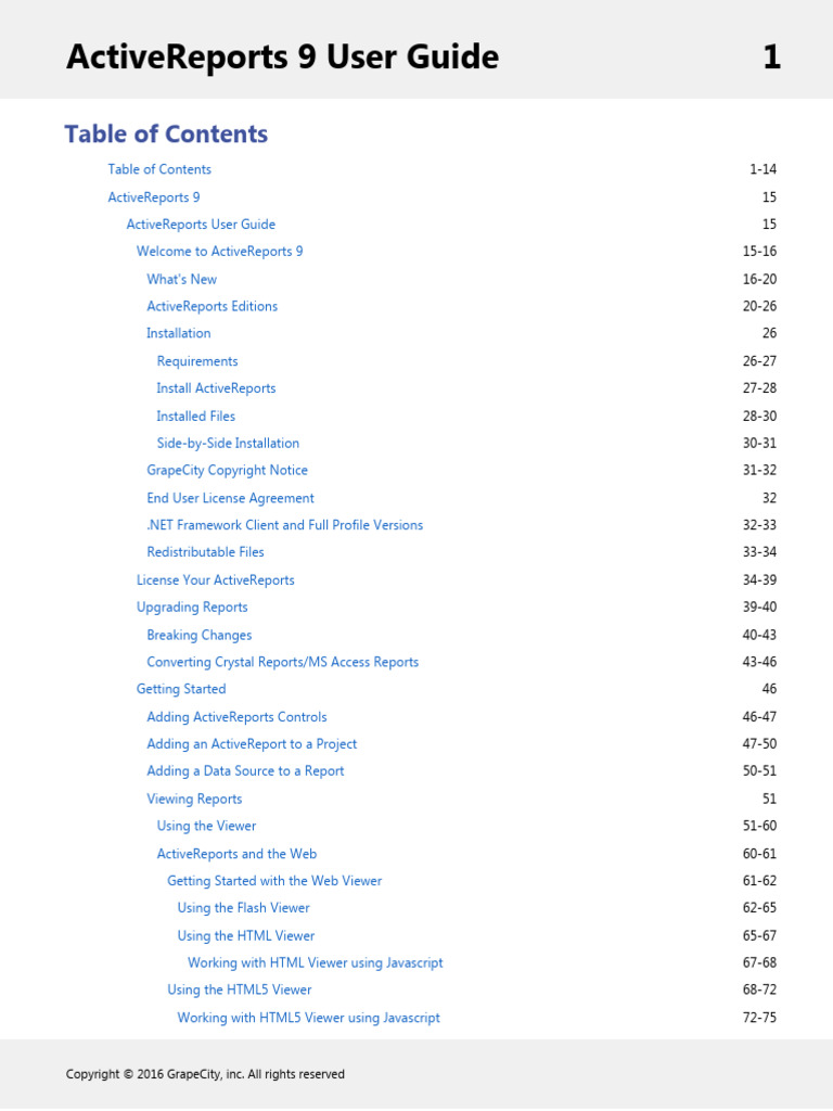 Active Reports 9 | PDF | Hyperlink | World Wide Web