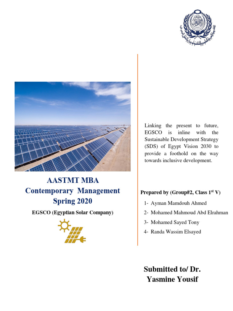 Contemporary Management Project AAST MBA PDF | PDF | Goal | Motivation