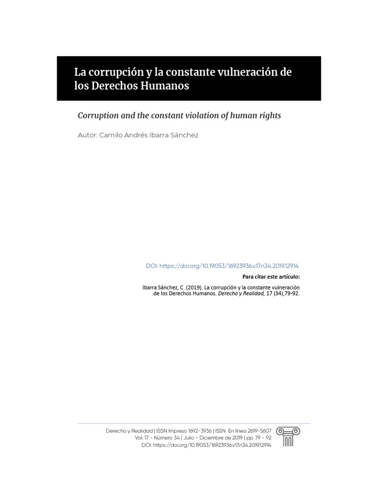 05-34-La Corrupción y La Constante Vulneración de Los Derechos Humanos | PDF | Corrupción ...