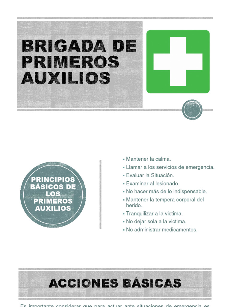 Brigada de Primeros Auxilios | PDF | Paro cardíaco | Reanimación cardiopulmonar