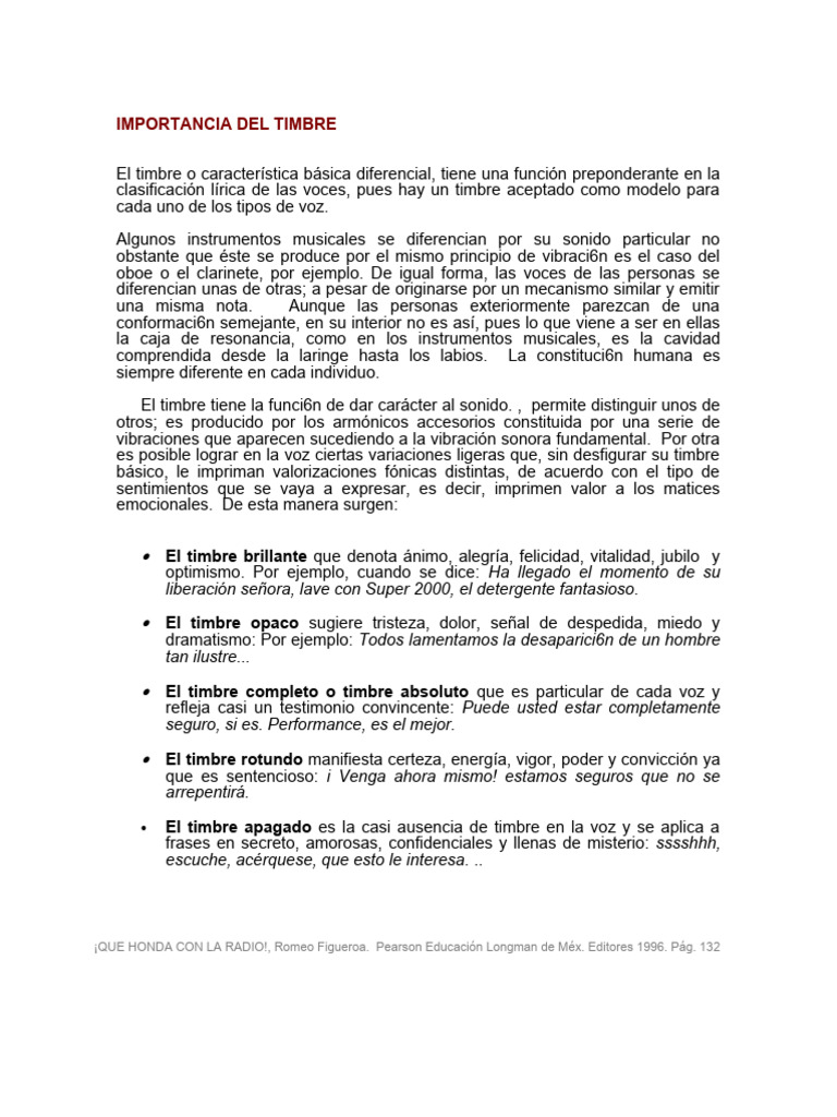 Lmportancia Del Timbre | PDF | Sonido