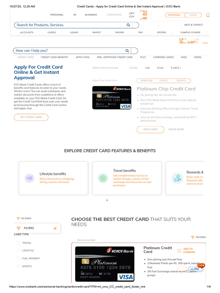 ICICI Credit Cards: Instant Approval | PDF | Credit Card | Credit