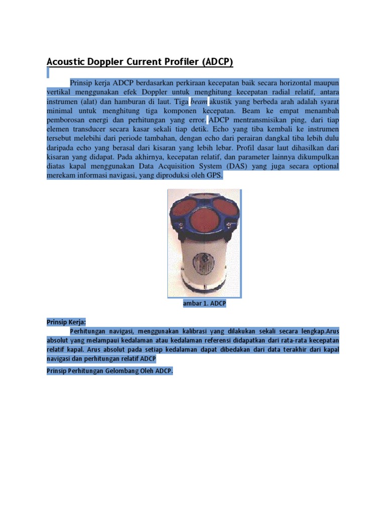 Acoustic Doppler Current Profiler ADCP | PDF | Komputer