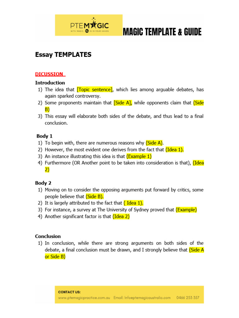 Magic Template 50-65 | PDF | Argument | Essays