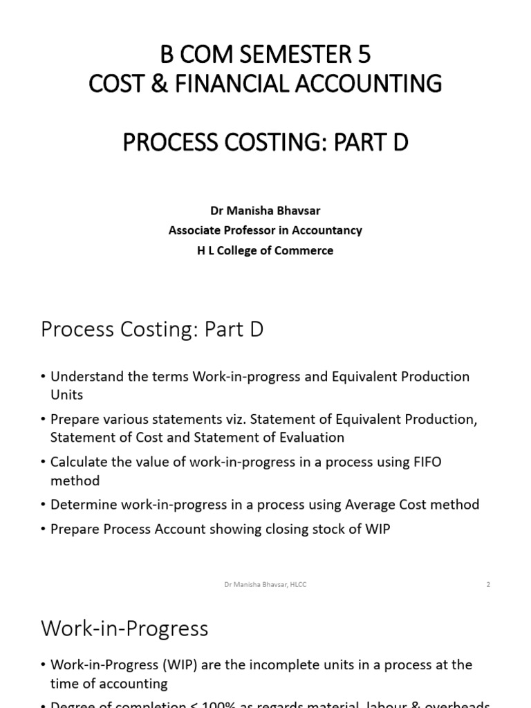 Process Costing Part D Theory | PDF | Cost | Accounting