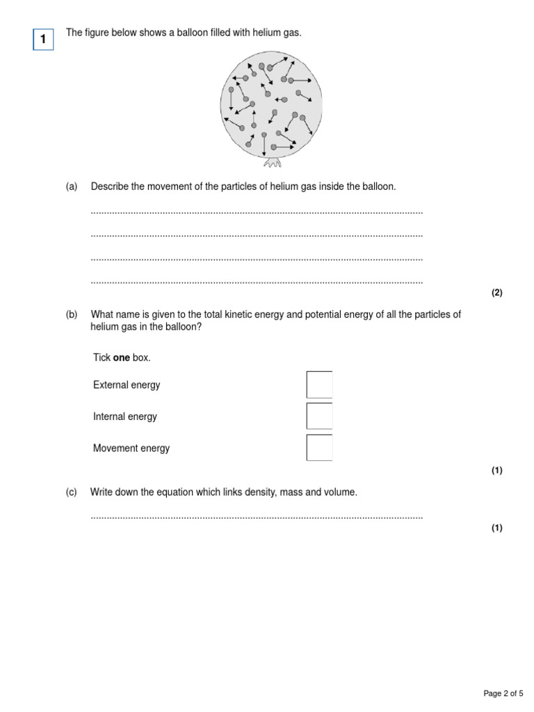 Particle Model and Pressure | PDF | Gases | Balloon