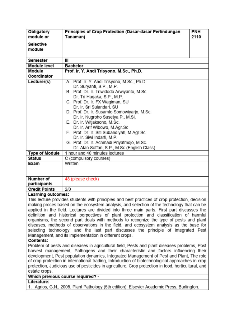 Principles of Crop Protection | PDF | Agriculture | Pest (Organism)