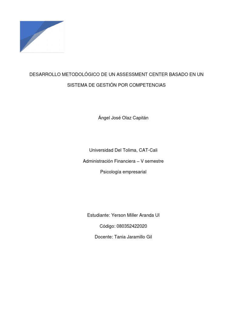 Assessment Center | PDF | Aprendizaje | Evaluación