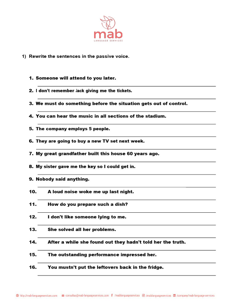 Extra Practice Passive Voice | PDF