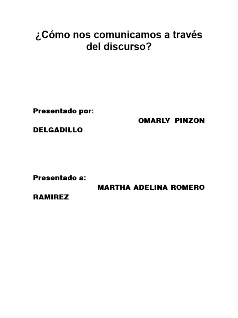 Comunicación a través del discurso | PDF | Comunicación | Comunicación no verbal