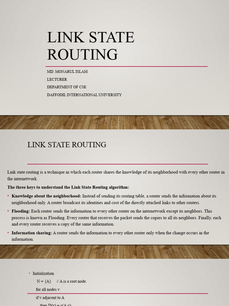 Link State Routing (1) - 1 | PDF