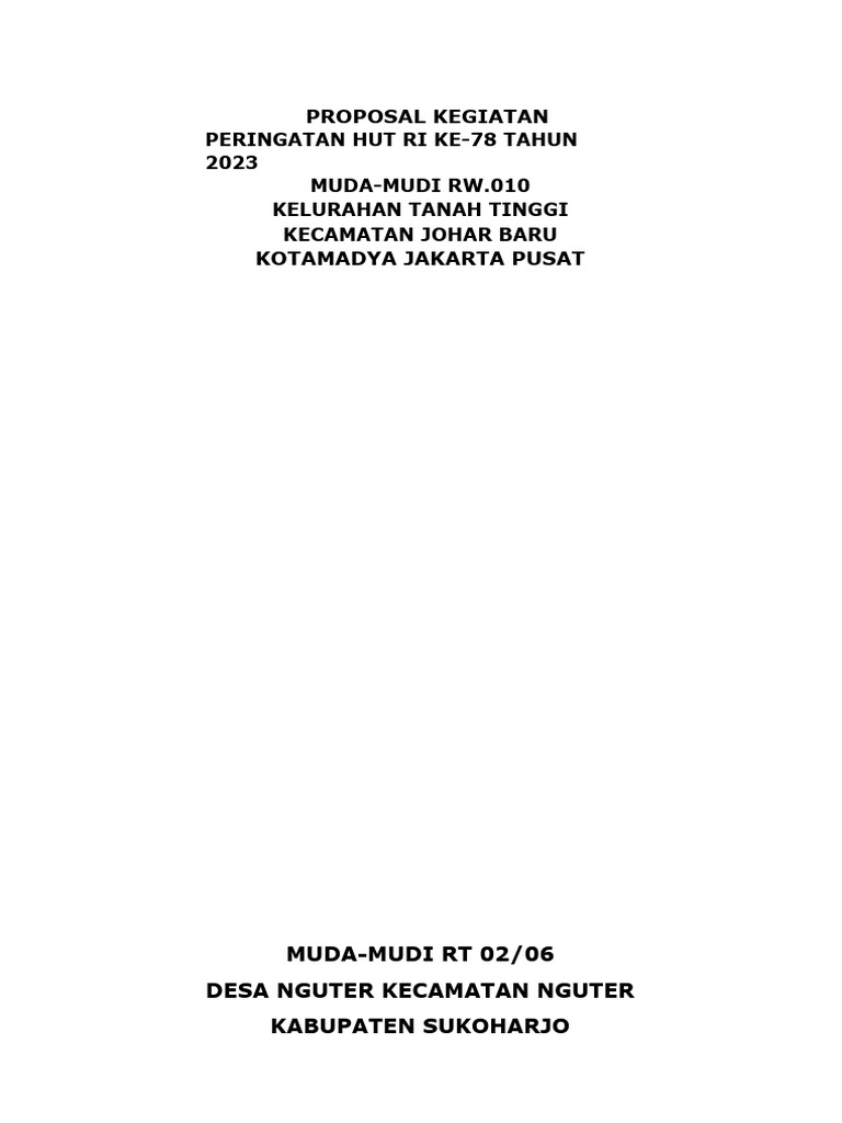 Proposal Penggalangan Dana 17 Agustus 10 | PDF