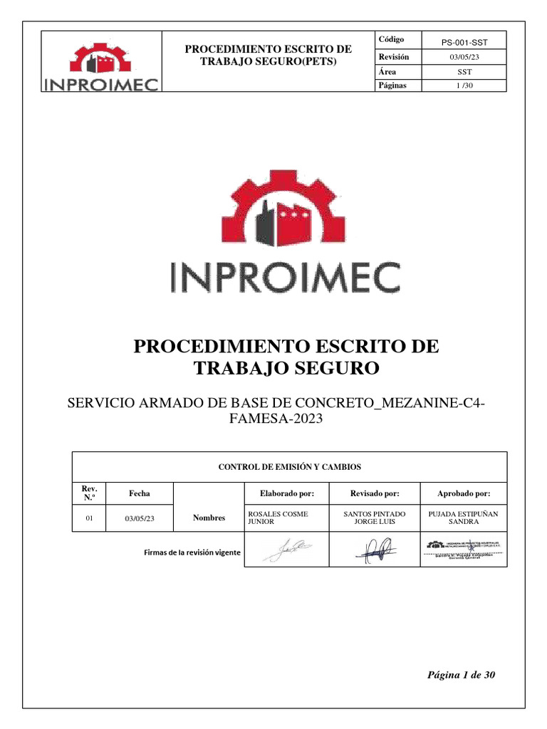 Pets - Servicio Armado de Base de Concreto - Mezanine-C4-Famesa-2023 | PDF