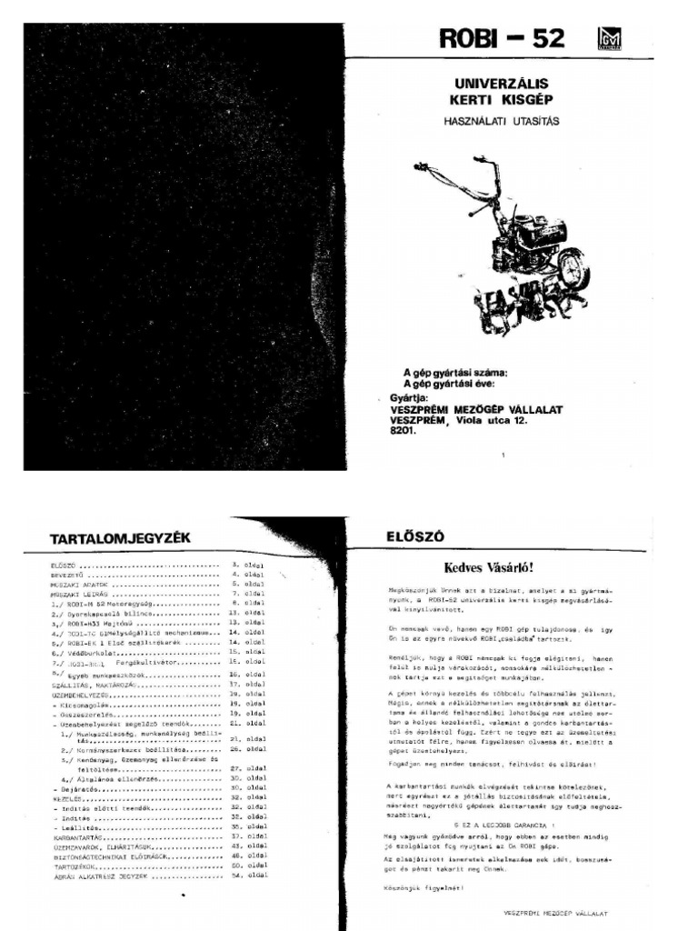 Robi 52 Gepkonyv | PDF