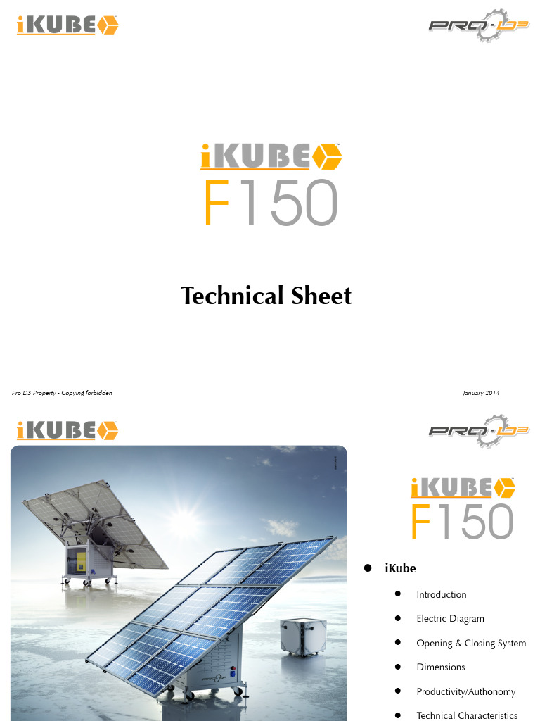 1 0 File1 Ikube f150 Technical Sheet | PDF | Photovoltaics | Electric Power
