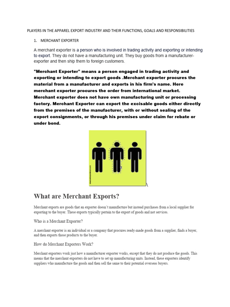 Players in The Apparel Export Industry and Their Functions | PDF