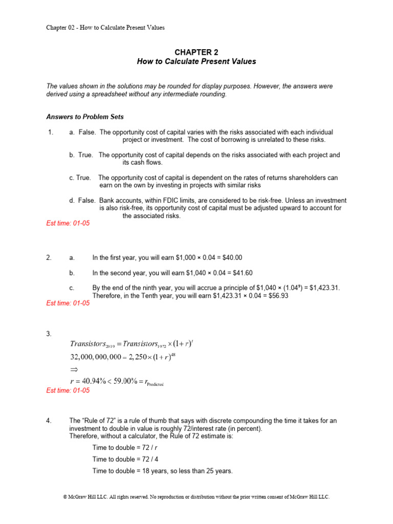 How To Calculate Present Values | PDF | Net Present Value | Present Value