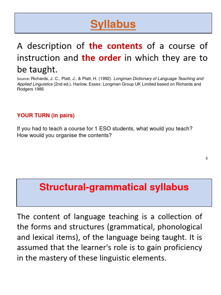 Types of Syllabi | PDF | Language Mechanics | Learning