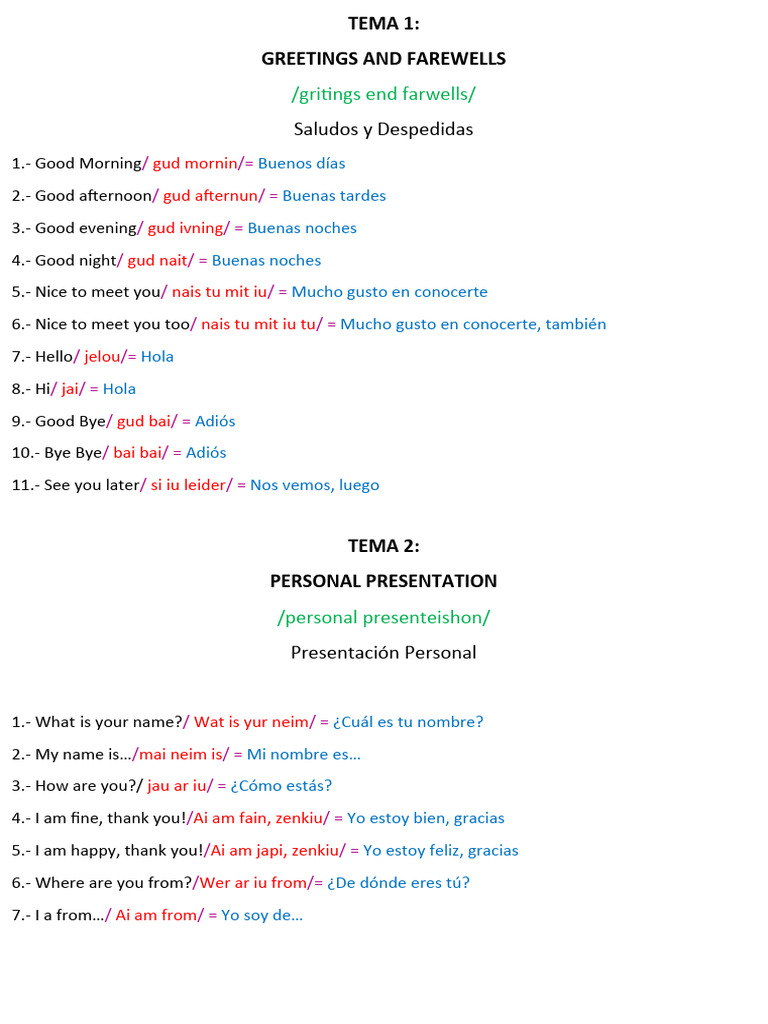 TEMA 1 Ingles | PDF